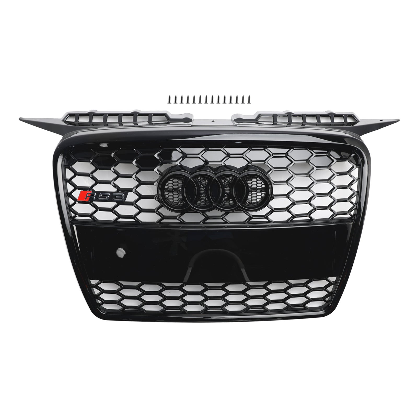 Mr. Gloss Black RS3 Style Honeycomb Front Bumper Grille for Audi A3 8p 2005 2008 Pre Facelift