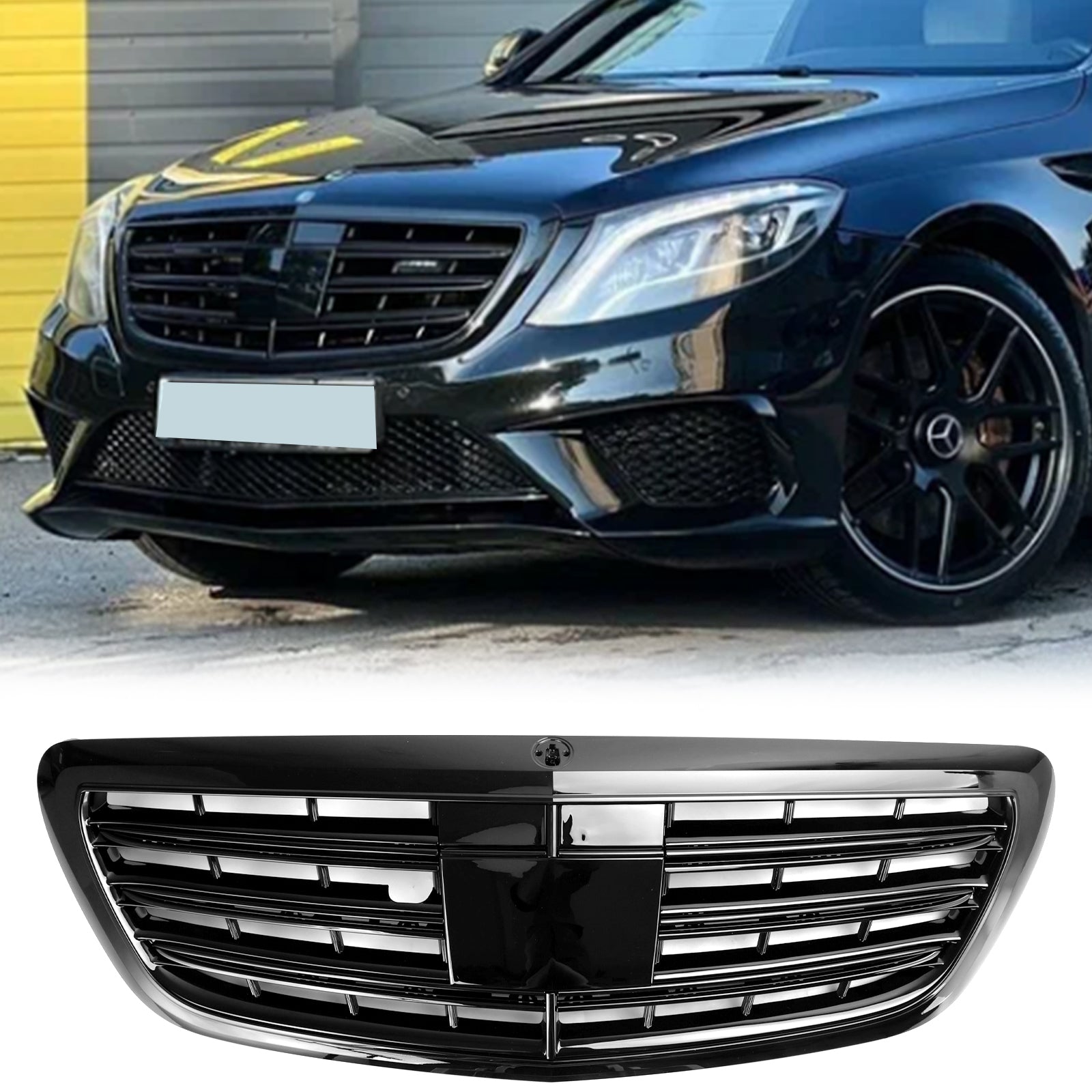 2014-2020 Mercedes-Benz S-class W222 Glossy Black Grille Front Bumper ...
