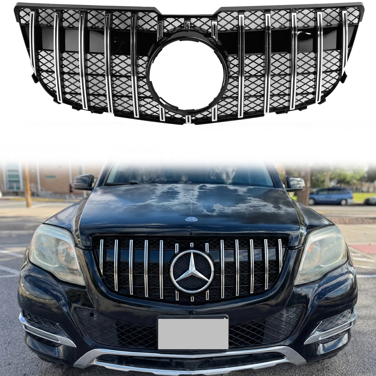 Mercedes Benz GLK Class X204 GT Grill 2013-2015 GT Frontr Bumper Chrom ...