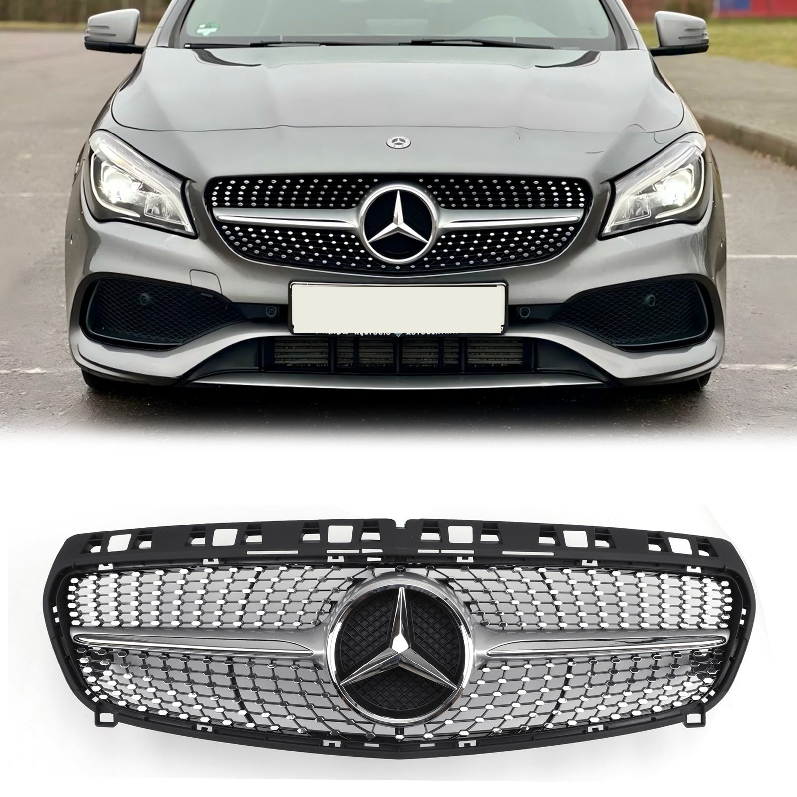 Mercedes Benz CLA-Class W117 C117 2013-2019 Chrome Front Grille Diamon ...